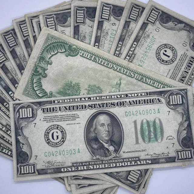 RARE 1934 SERIES $100 One Hundred Dollar Bill Federal Reserve Note £162 ...