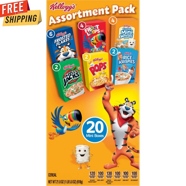 KELLOGG'S ASSORTMENT PACK Variety Pack Cold Breakfast Cereal, 21.8 Oz ...