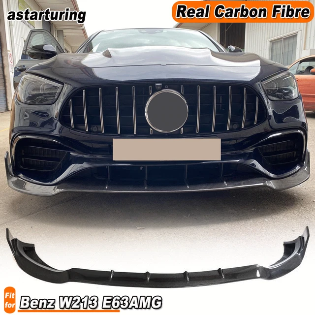 FIT FOR BENZ W213 E63 2021-2024 REAL CARBON Front Bumper Lip Spoiler ...