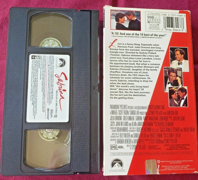 SABRINA 1995 VHS Harrison Ford, Julia Ormond, Gregg Kinnear PG Romance ...