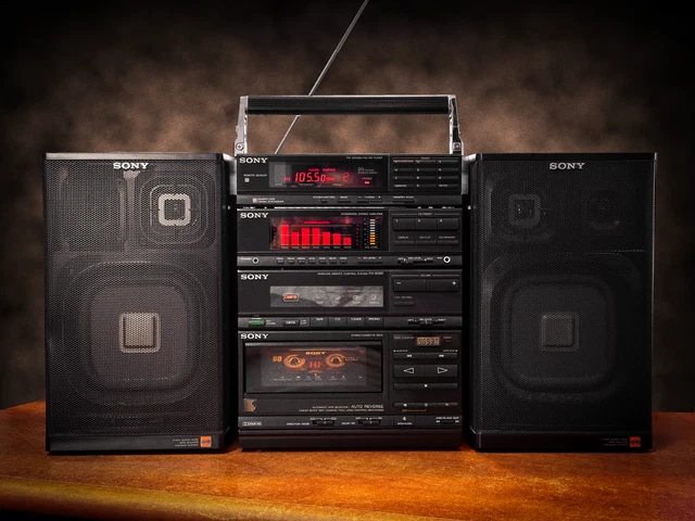 SONY FH-909R 🌈RARE🌈 Flagship Vintage Cassette Stereo System Red Edition ...