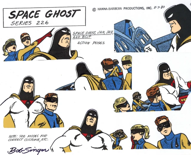 HANNA BARBERA:SPACE GHOST,JAN,JACE,BLIP Original Model Cel-Signed by ...