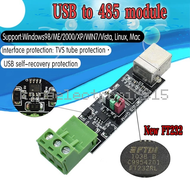USB TO RS485 TTL Serial Converter Adapter FTDI interface FT232RL 75176 ...