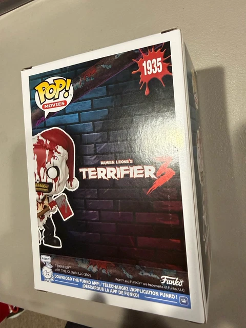 FUNKO POP MOVIES Terrifier 3 ART THE CLOWN BLOODY AXE 1935 HOT TOPIC ...