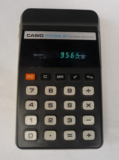 RETRO CASIO PERSONAL M-1 ELECTRONIC CALCULATOR 8-DIGIT GREEN LCD ...