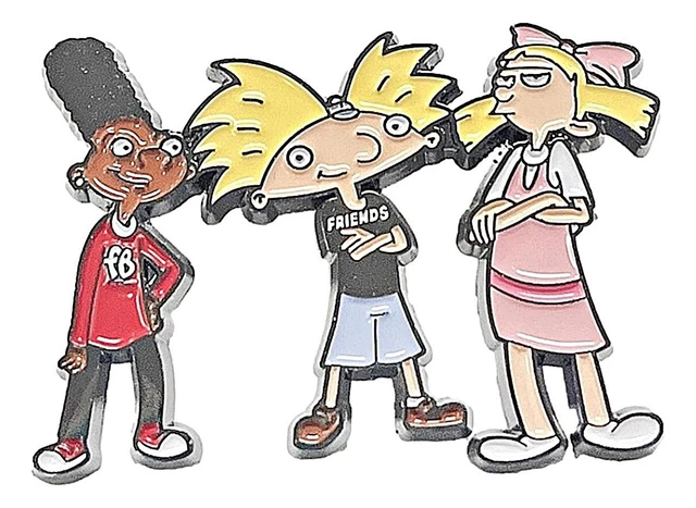 HEY ARNOLD CARTOON Characters Best Friends Metal Enamel 2 Inch Wide Pin ...