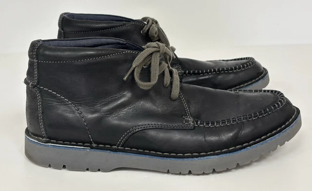 CLARKS VARGO APRON Black Men's Leather Chukka Boots UK 10 G Wide Fit ...