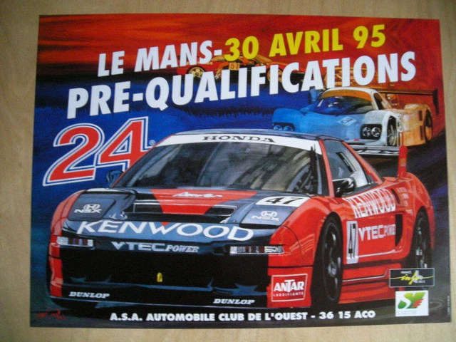 Affiche 24 Heures Du Mans 1995 Essais Prequalificatifs Eur 10 00