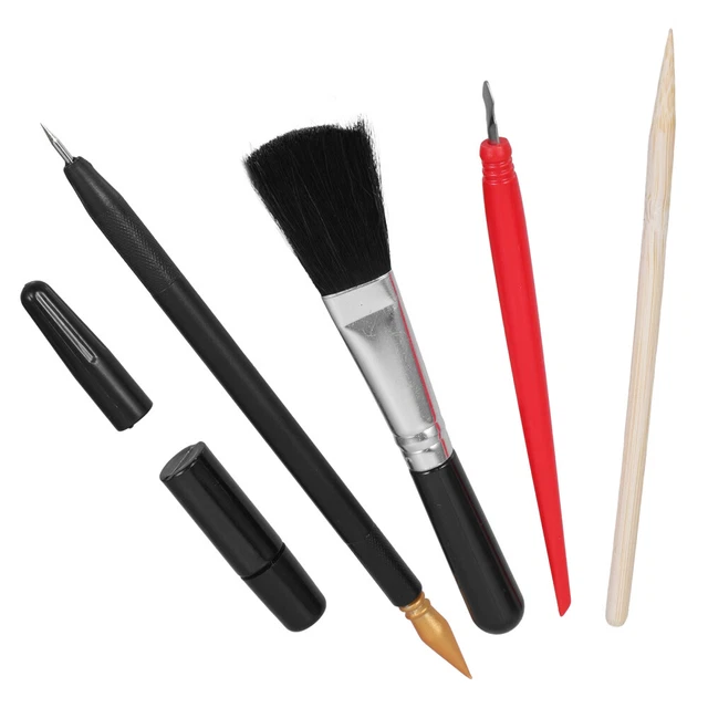 SCRATCH PAINTING TOOLS 12.50X1.50X1.10CM Wooden Picture Scratching Pen ...