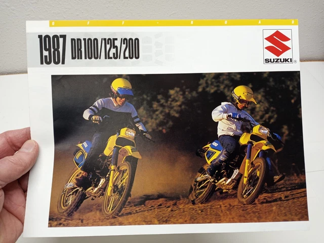 VTG 1987 SUZUKI DR100/125/200 MOTORCYCLE DEALER SALES BROCHURE Original ...