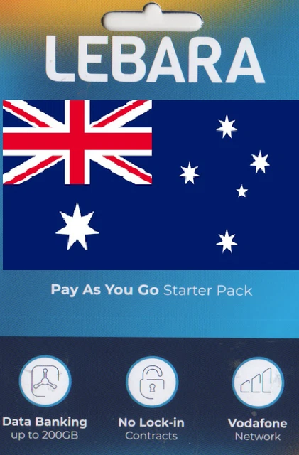 NEW, AUSTRALIAN, LEBARA, Prepaid, Trio sized SIM card for AUSTRALIA. £5 ...