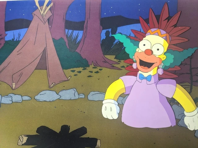THE SIMPSONS ANIMATION Cel Krusty The Clown Vintage Cartoons Production ...