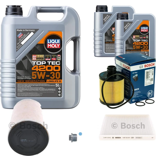 BOSCH INSPECTION SET 7 L Huile Liqui Moly Top Tec 4200 5W-30 pour Alfa EUR 193,06 - PicClick FR