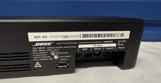 BOSE SOLO 5 Bluetooth Soundbar Remote + Power Cord - Free Post $195.00 ...
