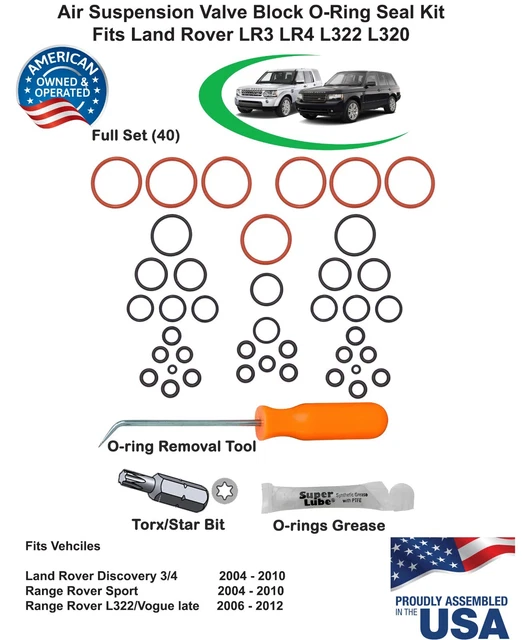 AIR SUSPENSION VALVE Block O-Ring Kit For Land Rover LR3 LR4 Range ...