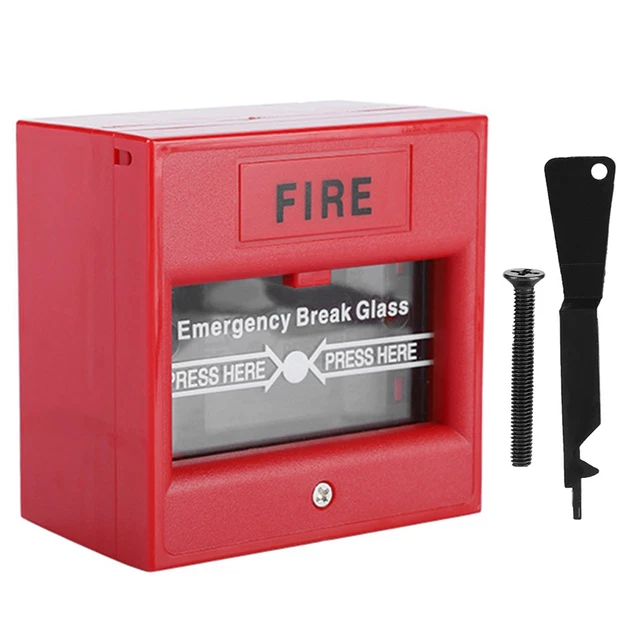 EMERGENCY EXIT FIRE Alarm Button Release Security Glass Break Alarm ...