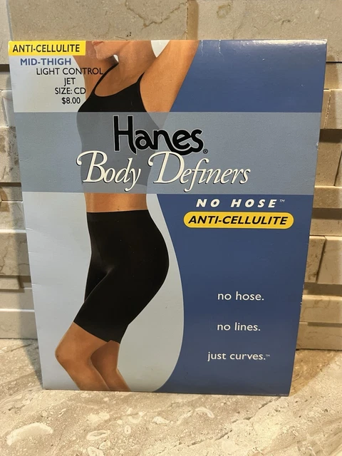 HANES BODY DEFINERS No Hose Mid-Thigh Light Control Jet Size CD OOP NOS ...