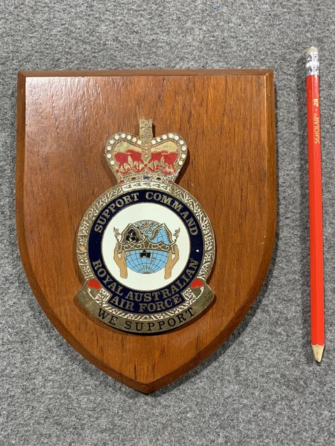 VINTAGE ROYAL AUSTRALIAN Air Force Support Command Shield Plaque $50.00 ...