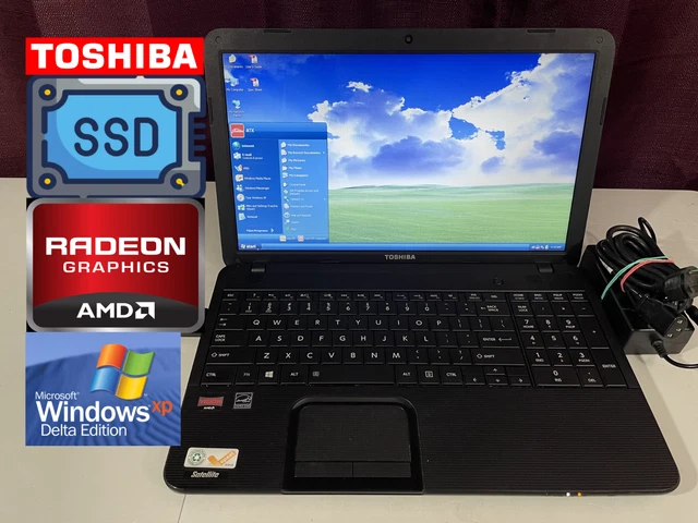 *RESTORED W/ SSD* Windows XP Vintage Retro Gaming Laptop PC Toshiba AMD ...