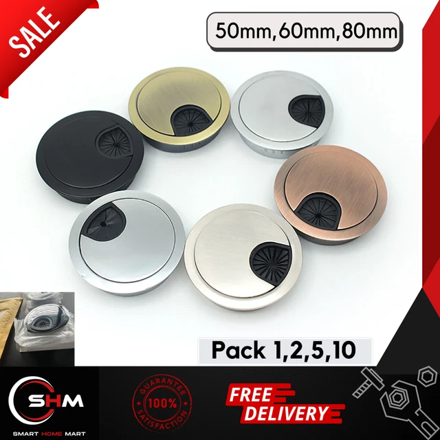 50MM 60MM 80MM PC Computer Desk Plastic Grommet Table Cable Tidy Wire ...