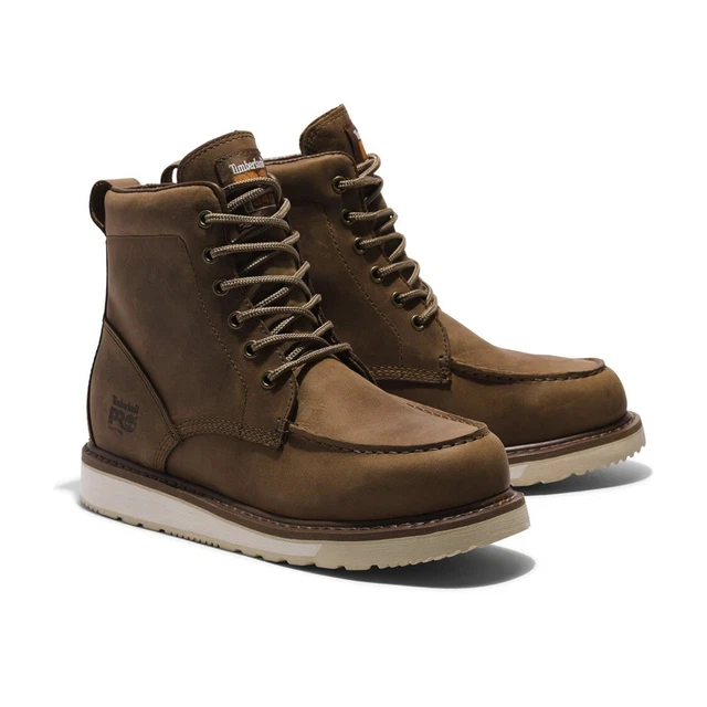 TIMBERLAND MEN'S PRO Wedge 6" Moc-Toe Work Boots Brown TB 0A5SXH 214 ...