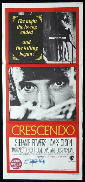 CRESCENDO ORIGINAL DAYBILL Movie Poster STEFANIE POWERS Autograph ...