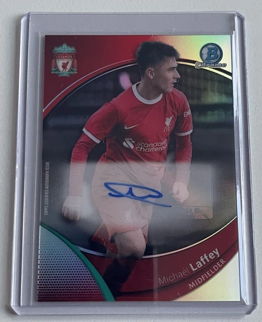 TOPPS CROMATO LIVERPOOL F.C. 23/24 Michael Laffey Auto Bowman ...