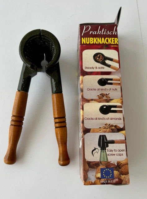 SPRING LOADED HEAVY Duty NutCracker Bottle Opener Pliers,Wood Handles ...