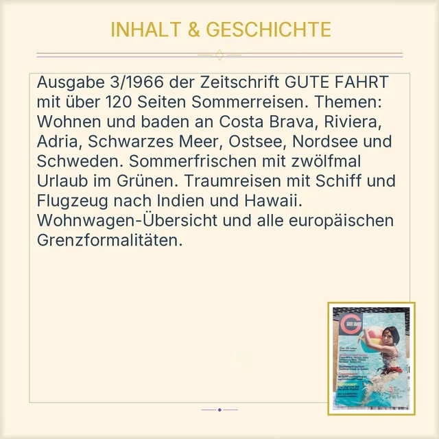 GUTE FAHRT MAGAZINE Nr. 3 1966 Delius Klasing Vintage EUR 7,95 ...
