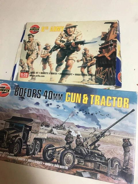 1/72 AIRFIX 40MM Bofors & Tractor 8th Army Figures model kit complete ...