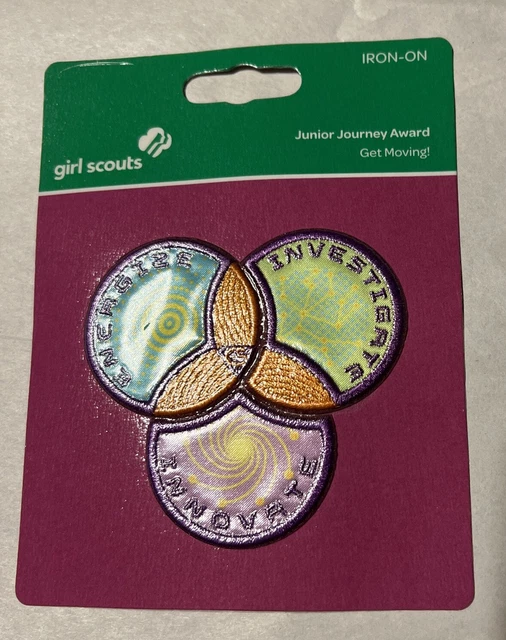 GIRL SCOUT JUNIOR Journey Award Badges -GET MOVING - IRON ON Patch $3. ...