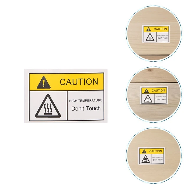 5 SHEETS WARNING Stickers Caution Hot Do Not Bend for Shipping Touch ...
