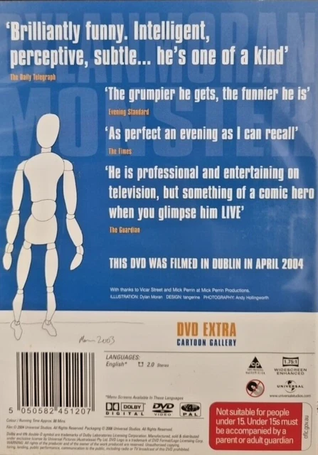 MONSTER: DYLAN MORAN Live (DVD, 2004) Stand-up, Region 4 EUR 7,45 ...
