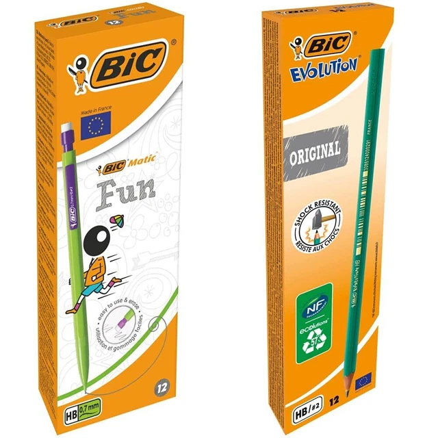 BIC MATITE GRAFITE a Scatto, Matic Fun, Matite HB da disegno con Gomma ...
