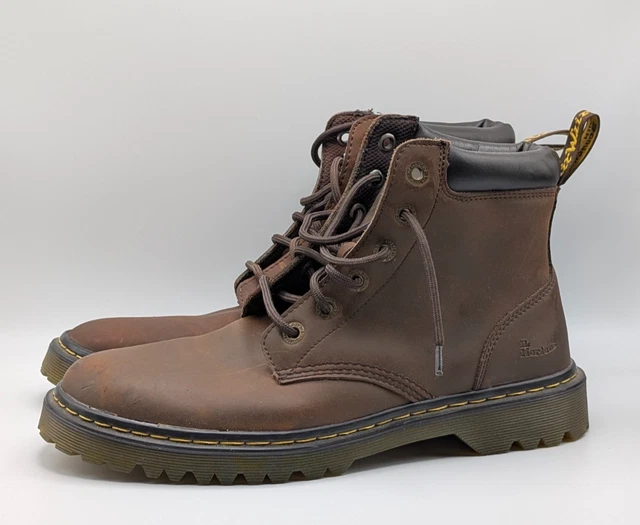 DR. MARTENS CARTOR Leather Boots Mens 10 Dark Brown NEW w/out Box £80. ...