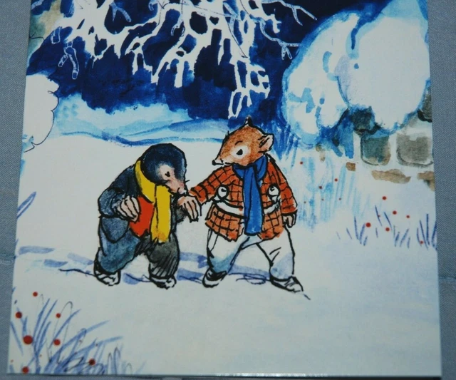 WIND IN THE Willows CHRISTMAS CARD Ratty & Mole in the Snow, Philip ...