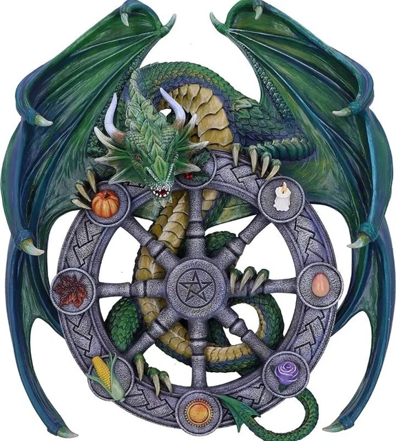 NEMESIS NOW ANNE Stokes Magical Dragon Pagan Wheel of The Year Wall ...