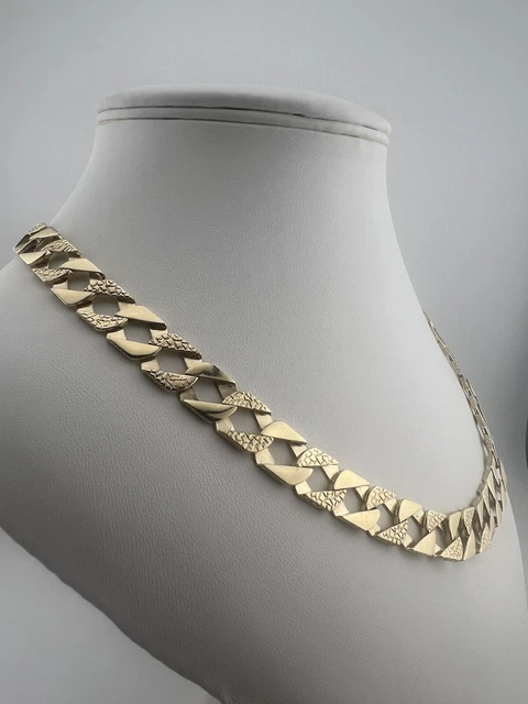 SOLID 9CT GOLD Chaps Chain - 10mm Wide - 20 Inch - Fully Hallmarked ...