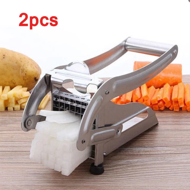 2 Potato Chipper Chip Cutter Chopper Slicer Maker And 2 Steel Blades