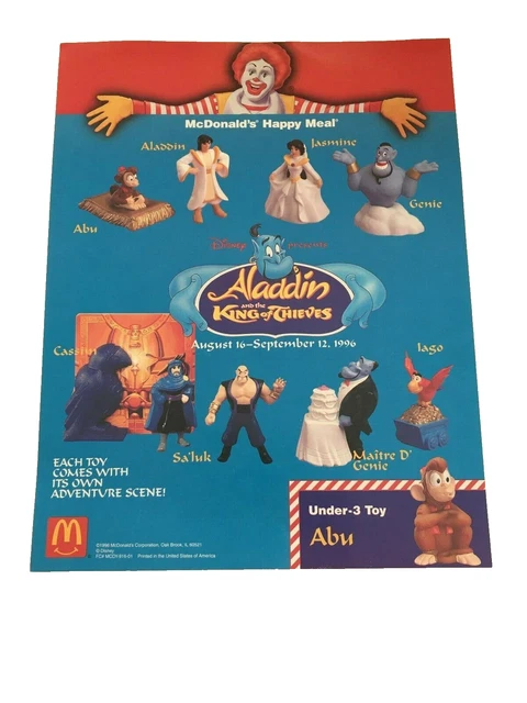 VTG MCDONALD'S 1996 Aladdin And The King Of Thieves Happy Meal Store ...