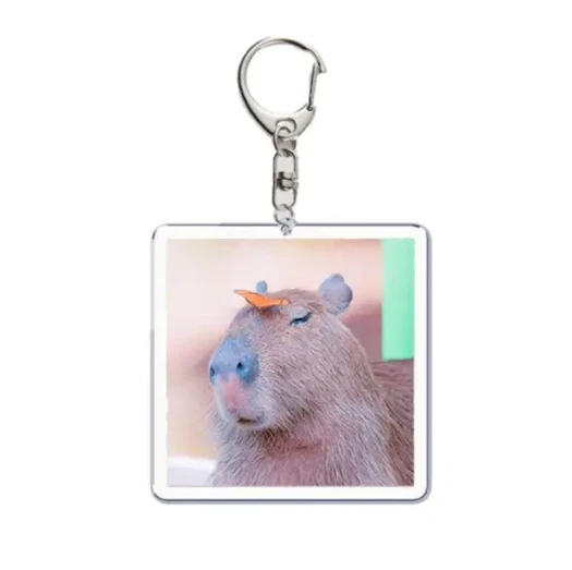 ACRYLIC CAPYBARA KEYCHAIN Key Rings Cute Cartoon Capybara Animal ...