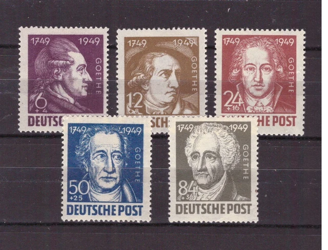 1949 GOETHE SERIES 5 Values MH UNI52-56 Germany Soviet Zone STAMPS # £4 ...