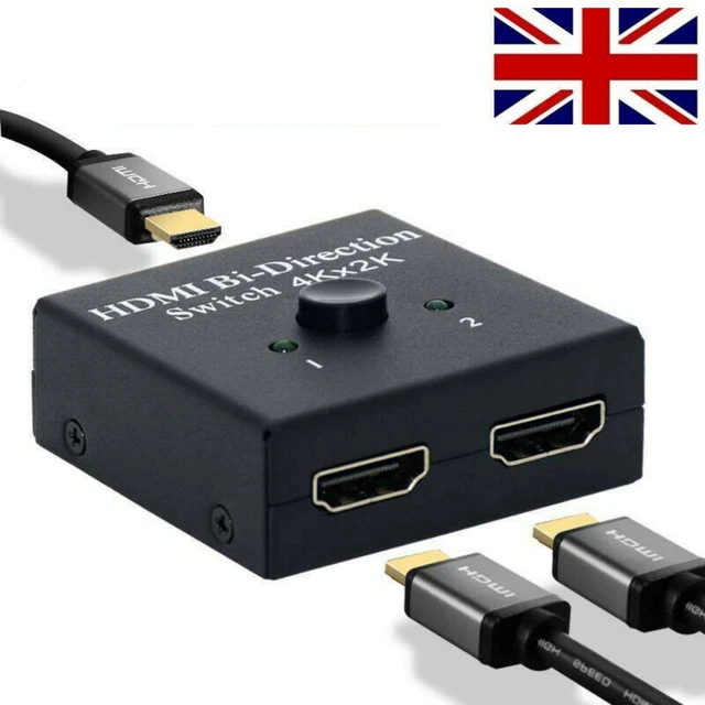HDMI BI-DIRECTIONAL SPLITTER Switch 1 In to 2 Out OR 2 Input 1 Output ...