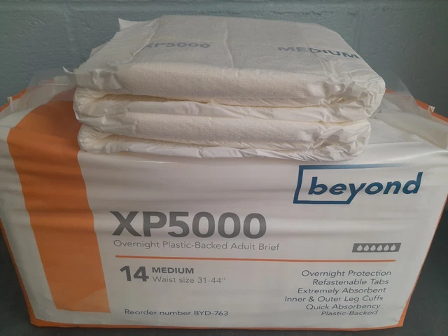 BEYOND XP5000 ADULT Diapers SAMPLE x2 medium Diapers thick overnight ...