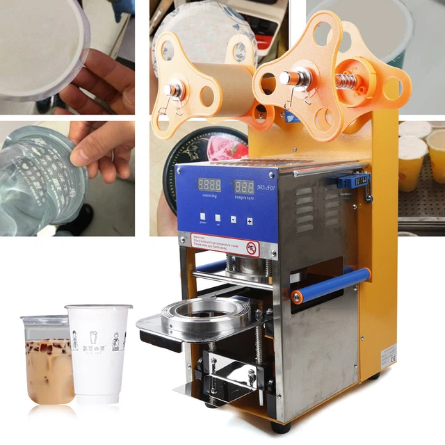 FULLY AUTOMATIC SEALING Machine 400-600 Cups/Hr Boba Bubble Tea Cup ...