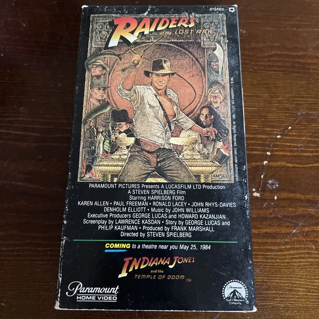 RAIDERS OF THE Lost Ark VHS Paramount 1981 première sortie Steven ...