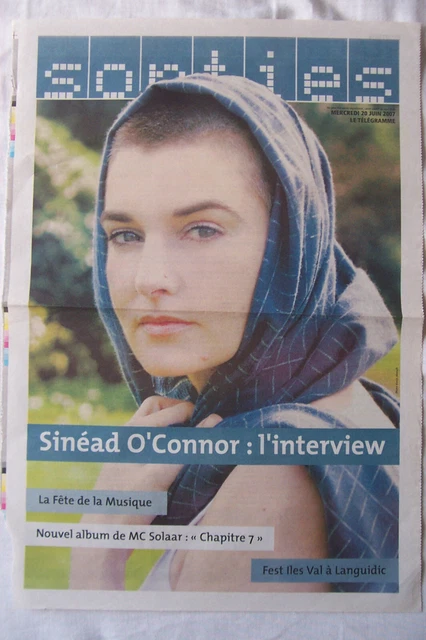 SINÉAD O'CONNOR : cover 41x28,french journal , rare , le Télégramme ...