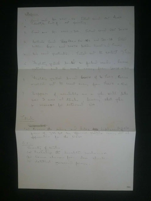 D-DAY MAJOR JOHN HOWARD'S HAND DRAWN SKETCH SHOWING DEFENSIVE POSITIONS ...