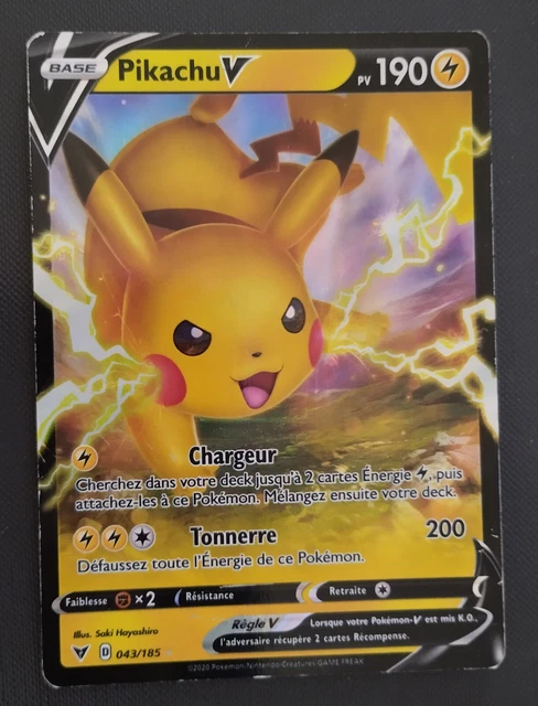CARTE POKÉMON - Pikachu V Holo 190 PV 043/185 EUR 4,36 - PicClick FR