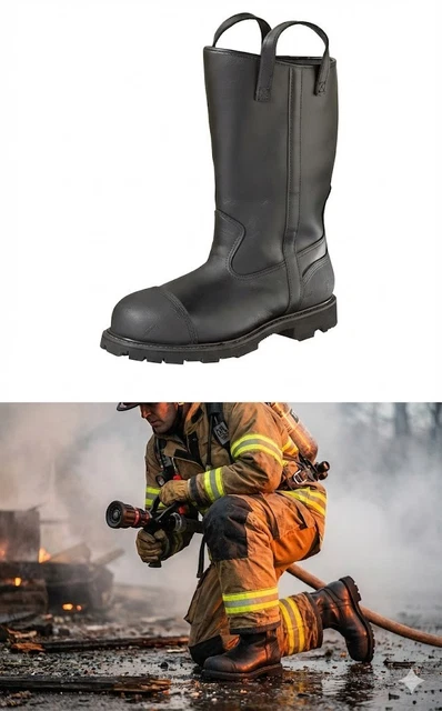 NEW THOROGOOD STRUCTURAL Fire Fighting Boots Steel Toe 804-6371 Leather ...